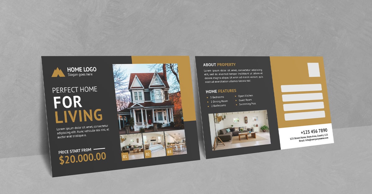 Modern Real Estate Postcard Design Templates
