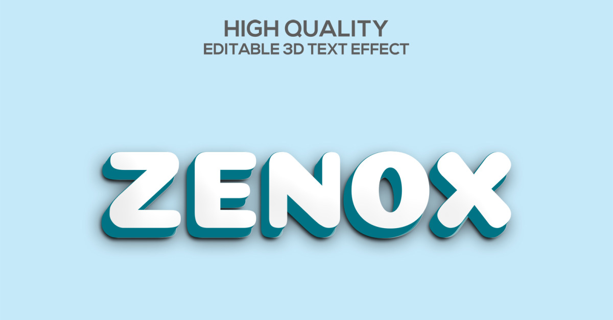 Zénox | Style de texte de dessin animé Zenox 3D | Effet de texte Zenox ...