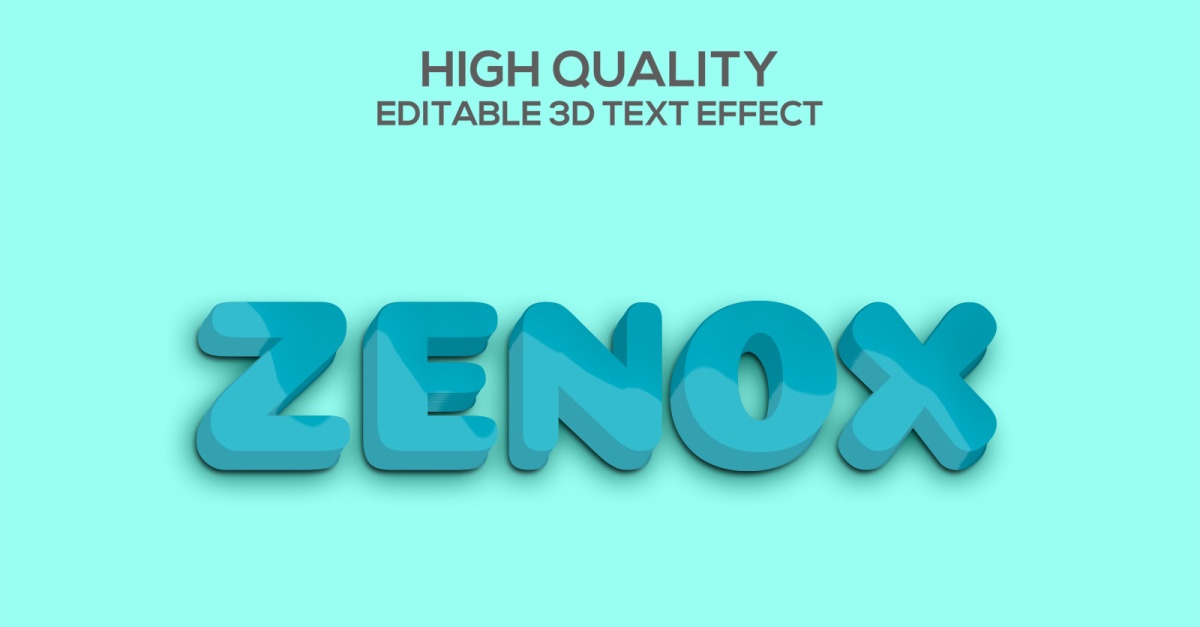 Zénox | Style de texte Psd de dessin animé Zenox 3D | Effet de texte modifiable Zenox | Style de ...
