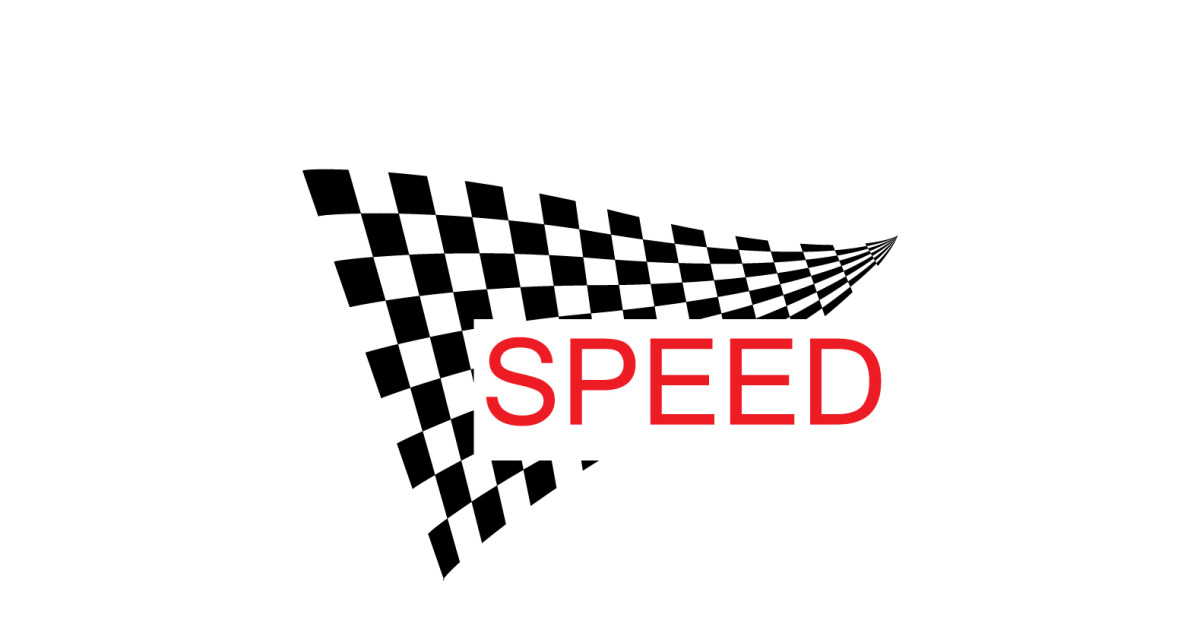 Modèle de logo vectoriel de départ de drapeau de course V2