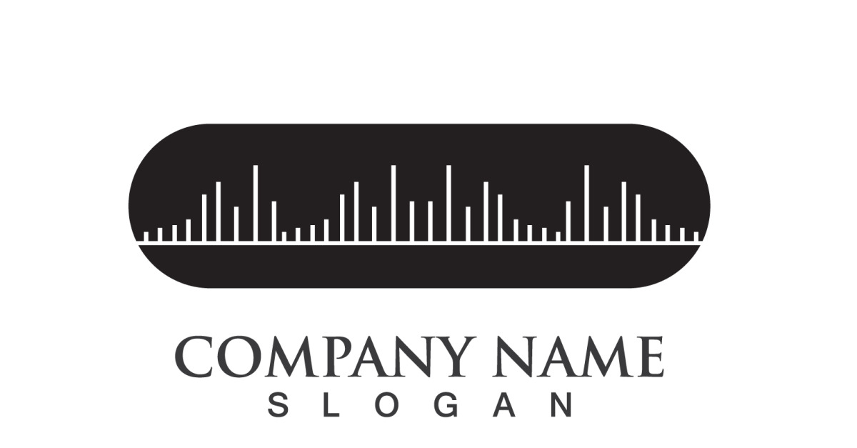 Müzik Çalar Logo Vektör Görüntü Tasarımı V6 - TemplateMonster