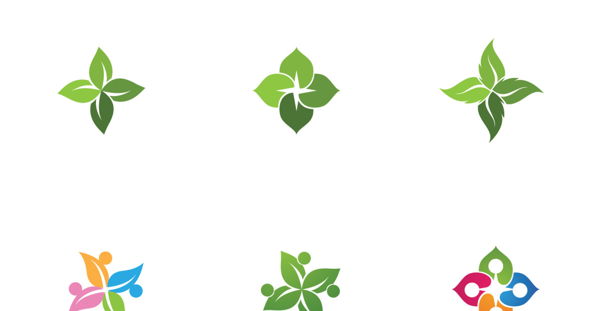 Circle Group Leaf Logo Vector Image V7 - TemplateMonster