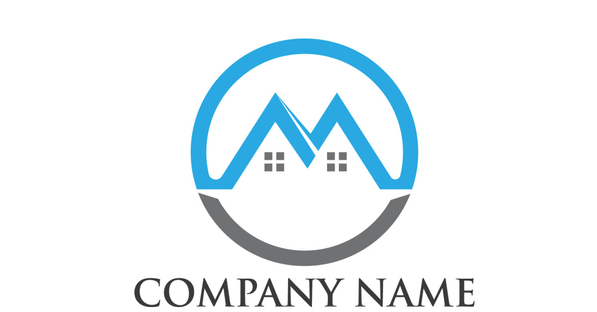 House Letter M Home Icon Logo Vector Image V5