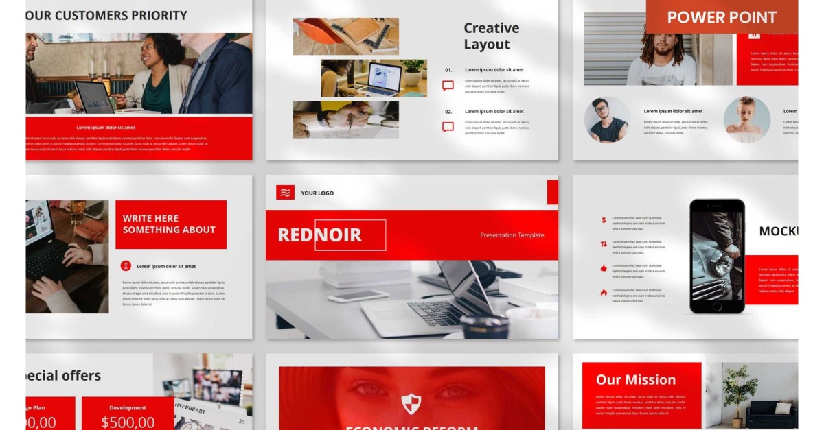 Rednoir - PowerPoint prezentační šablony - TemplateMonster