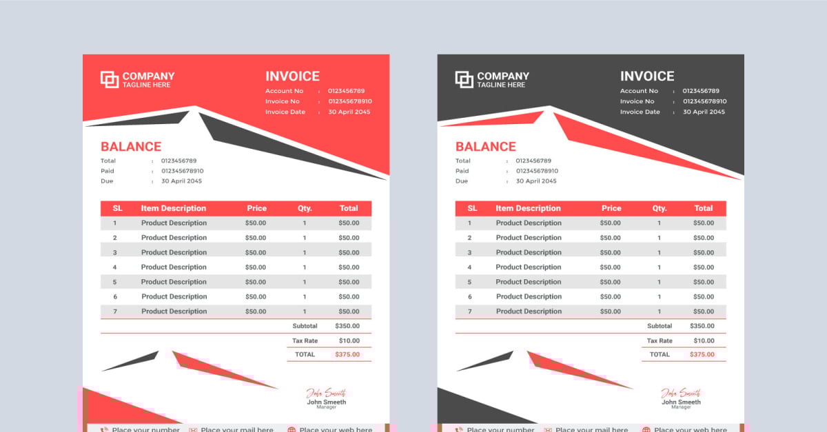 Business stationery and invoice template - TemplateMonster