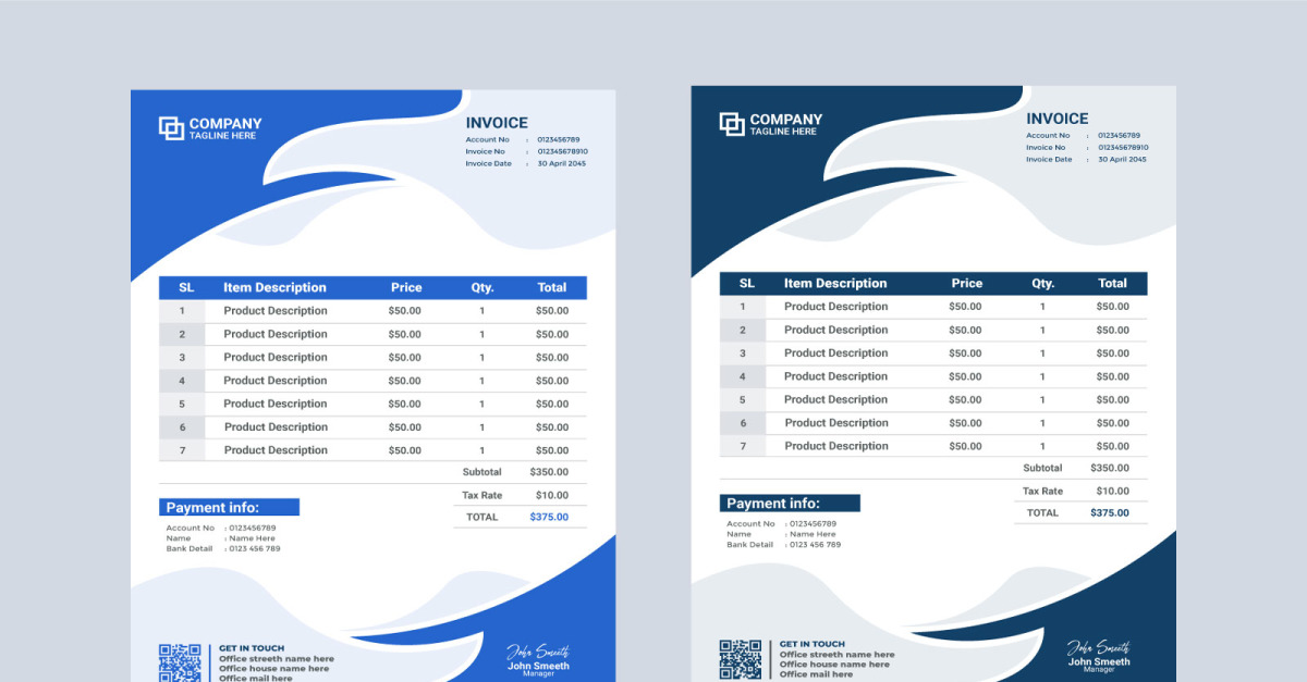 Cash receipt and invoice template vector - TemplateMonster