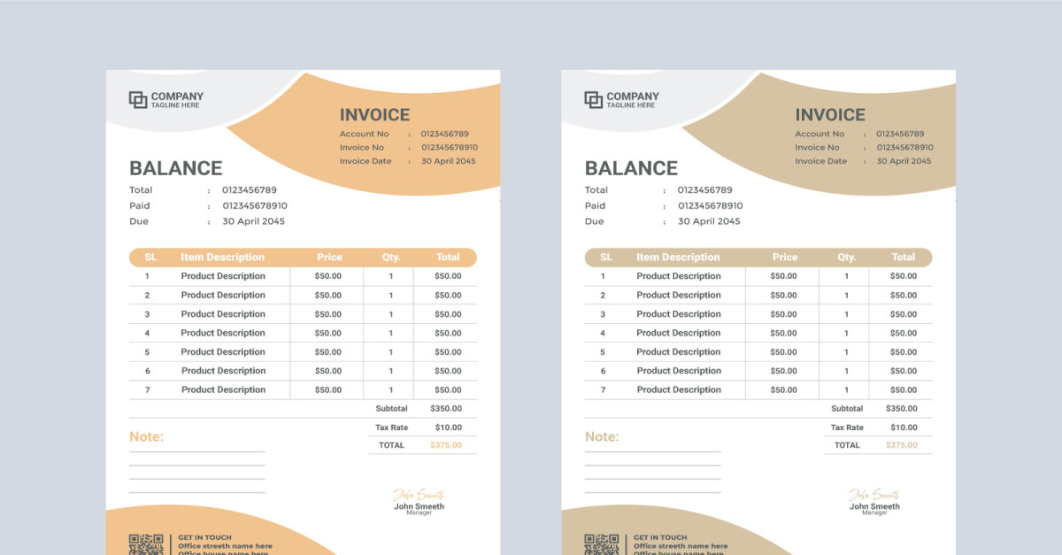 Creative business voucher and invoice vector