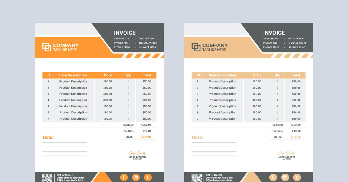 Factura comercial digital y comprobante - TemplateMonster