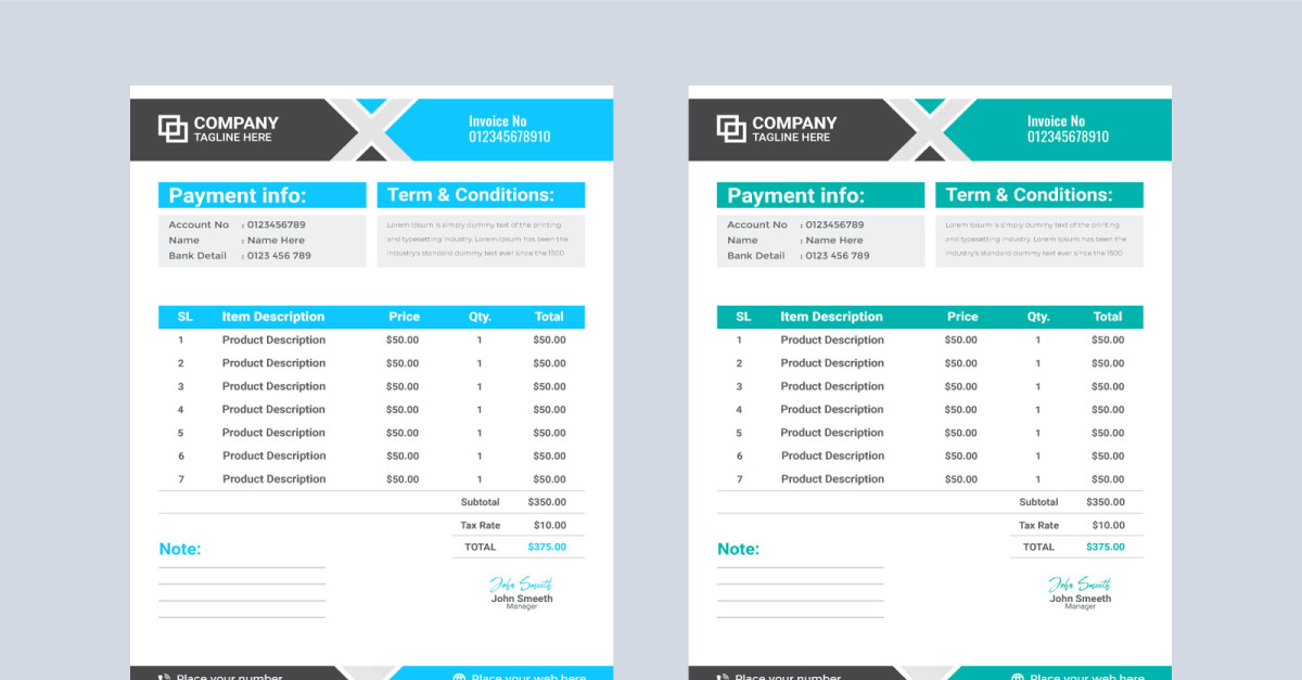 Factura de compra y vector de cupón #272324 - TemplateMonster