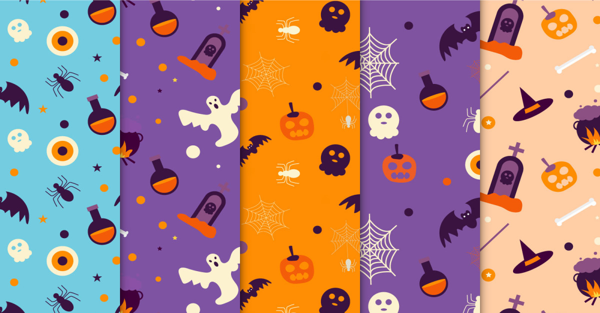 Halloween seamless pattern bundle vector - TemplateMonster