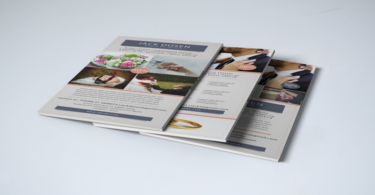 Minimal & Modern Wedding Planner | Rack Card Template | Event Planner Card