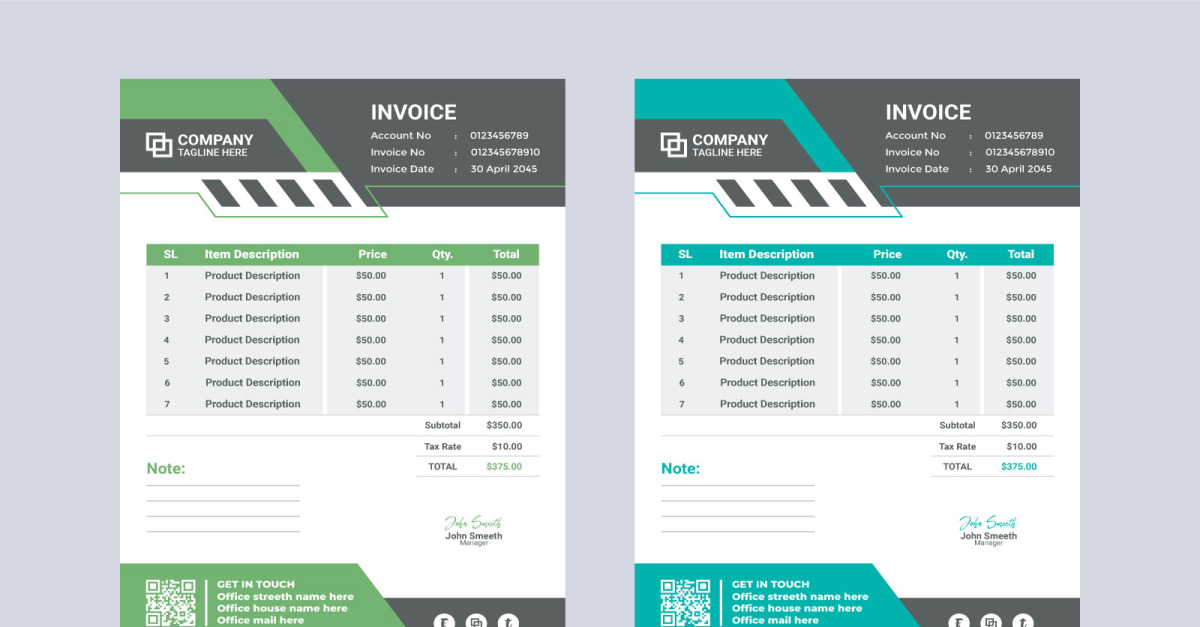 Payment agreement invoice bill template - TemplateMonster