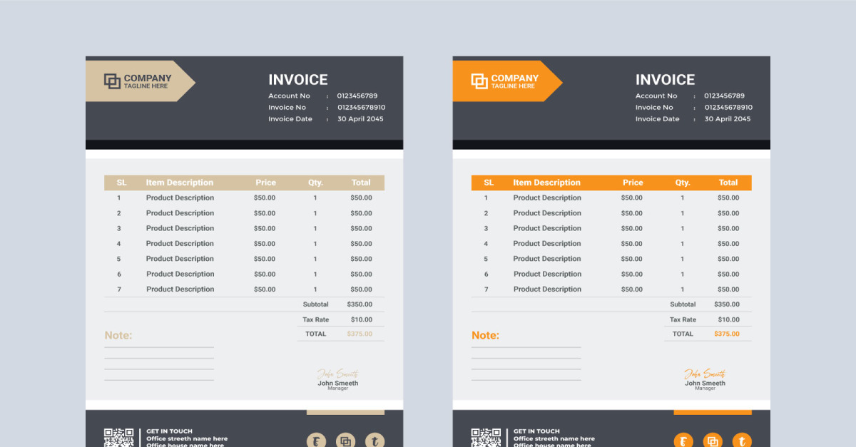 Product purchase receipt and invoice - TemplateMonster