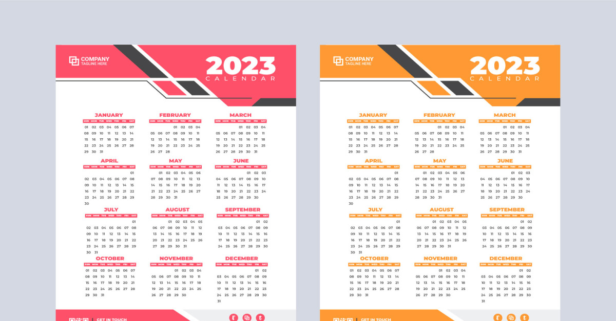 2023 Modern Takvim ve Planlayıcı Tasarımı - TemplateMonster
