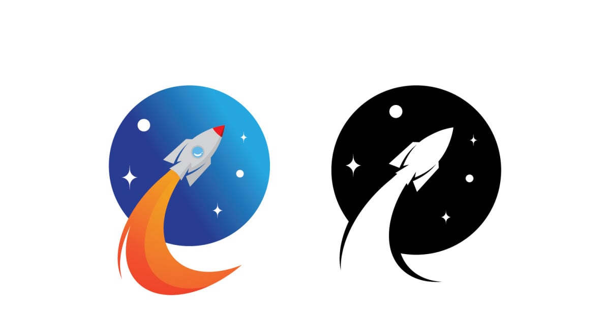 Rocket Template Vector Icon Illustration Design V2