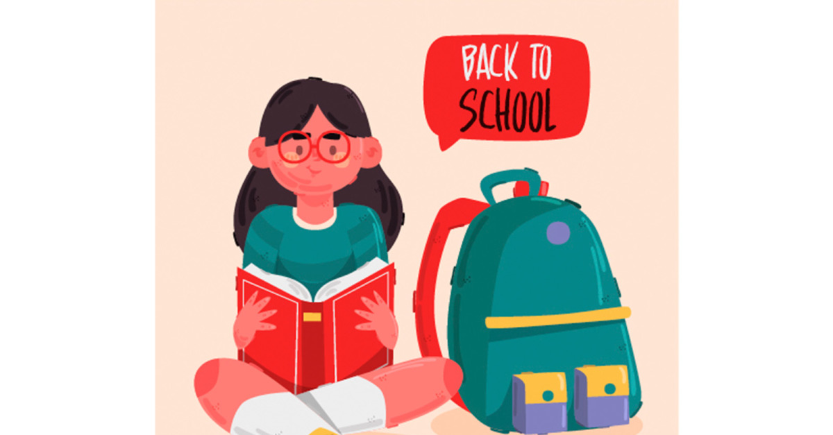 Back to School with Student Illustration - TemplateMonster