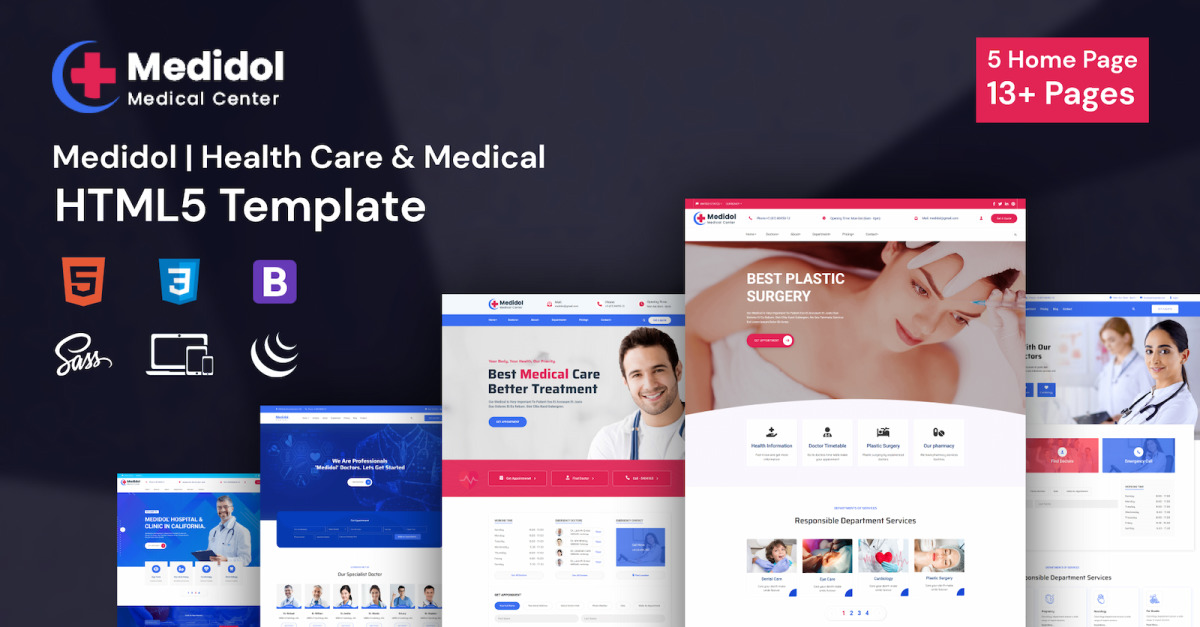 Médidol | Modèle Html5 de soins de santé médicaux