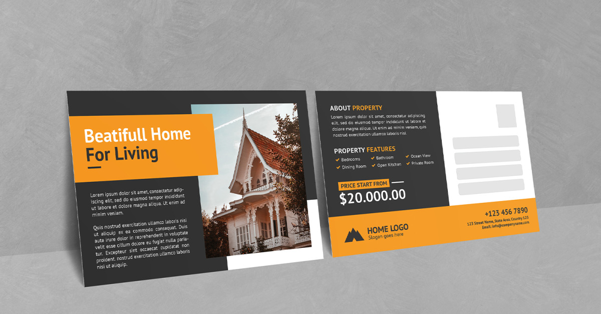 Modelli di design minimalista Cartolina immobiliare