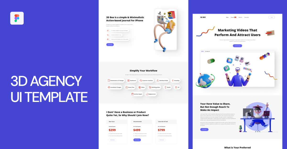 3D Agency UI Figma Template #272730 - TemplateMonster