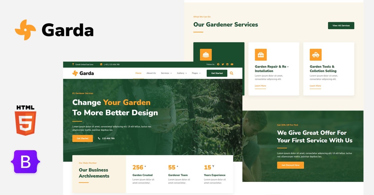 Garda - Gardener Services HTML5 Bootstrap Website Template
