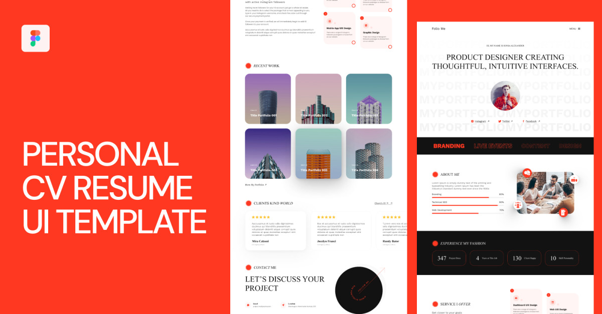 Personal CV Resume UI Template #272733 - TemplateMonster