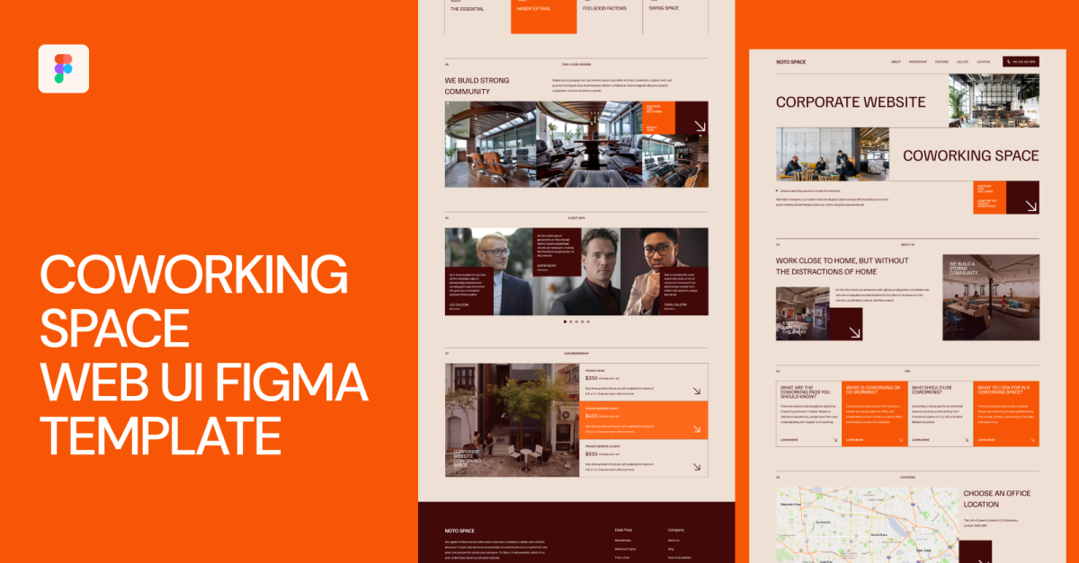 Coworking Space UI Figma Template #272876 - TemplateMonster