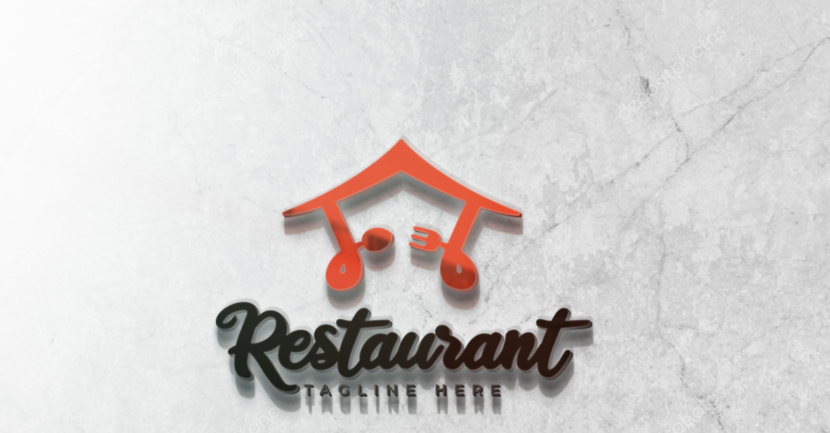 Ev Kaşık Çatal Restoran Logo Tasarımı Yemek İçin