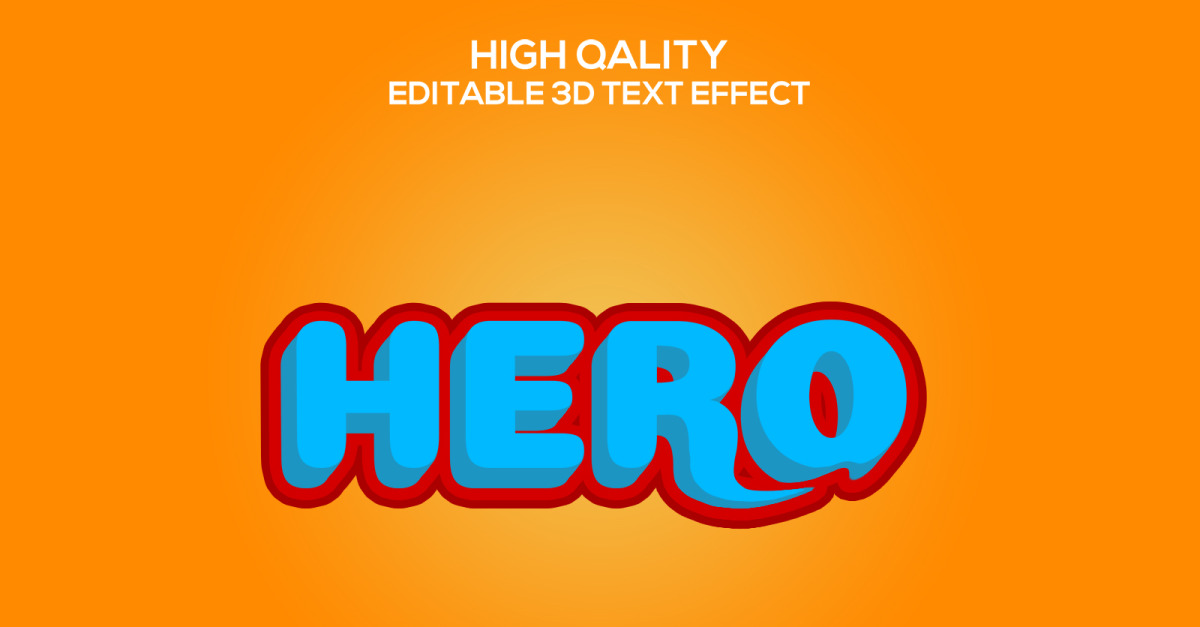 Hero | 3D Hero Text Style | Hero Editable Psd Text Effect | Modern Hero ...