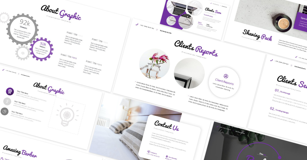 Plantilla de Powerpoint de Salón Barbar - TemplateMonster