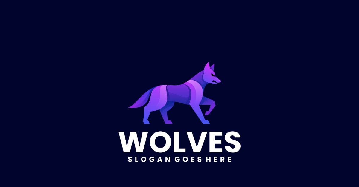 Wolf Gradient Colorful Logo Template - TemplateMonster