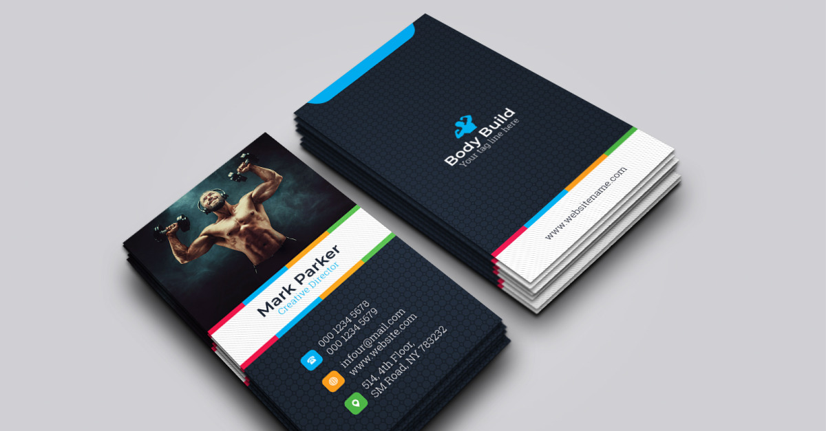 Fitness Business Card Template 136 #272913 - TemplateMonster