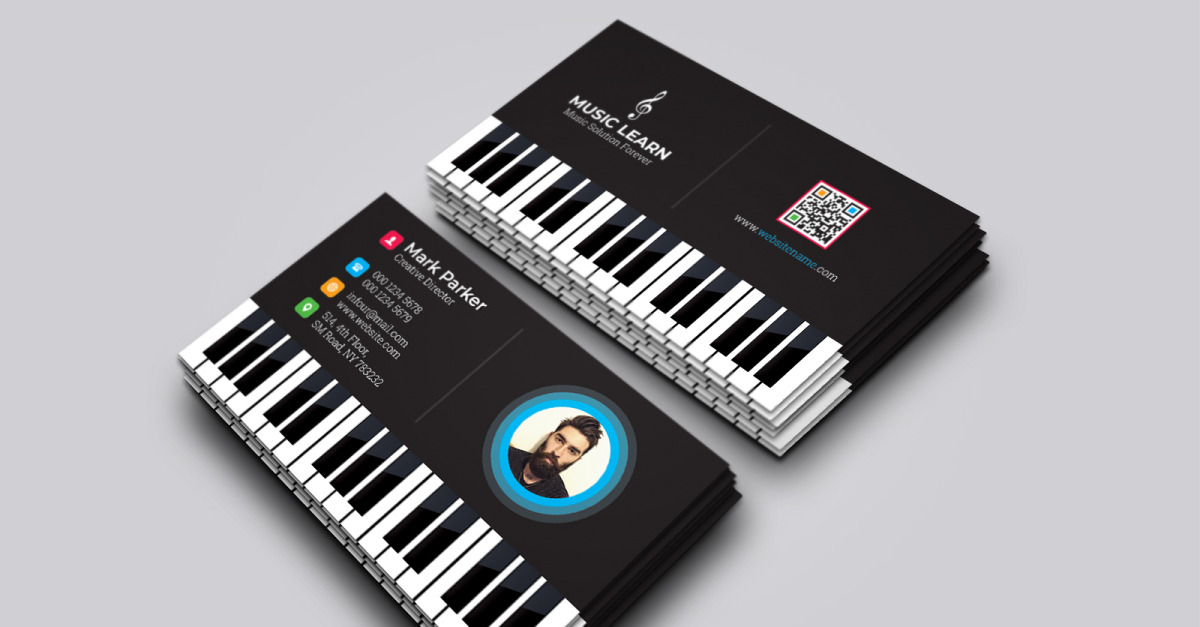 Modelo de Cartão de Visita de Música para Piano 134