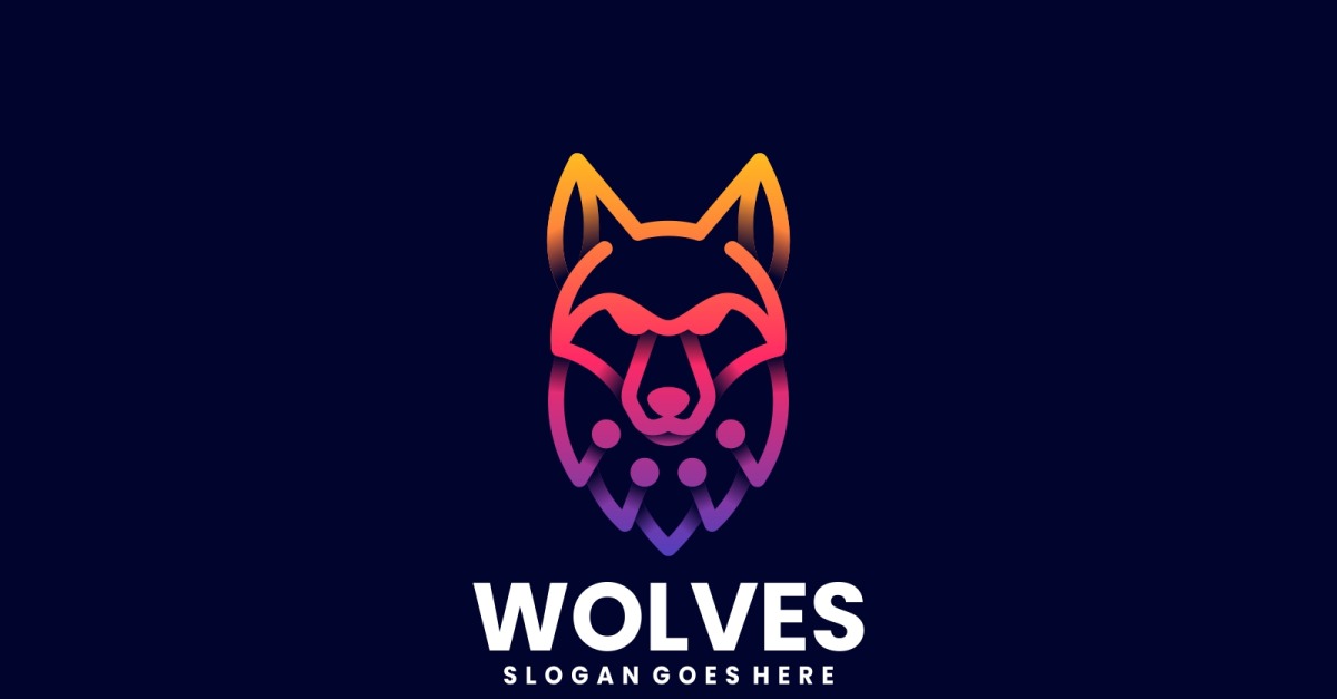 Wolf Line Art Colorful Logo #273030 - TemplateMonster