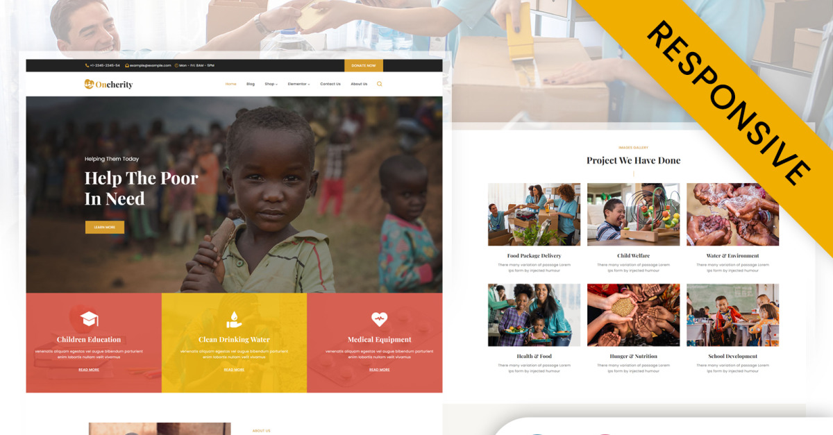 Oncherity Charity Donation Nonprofit Elementor WordPress Theme