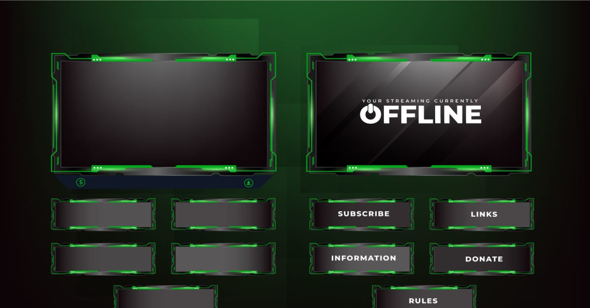 Creative Gaming Overlay Template Vector - TemplateMonster