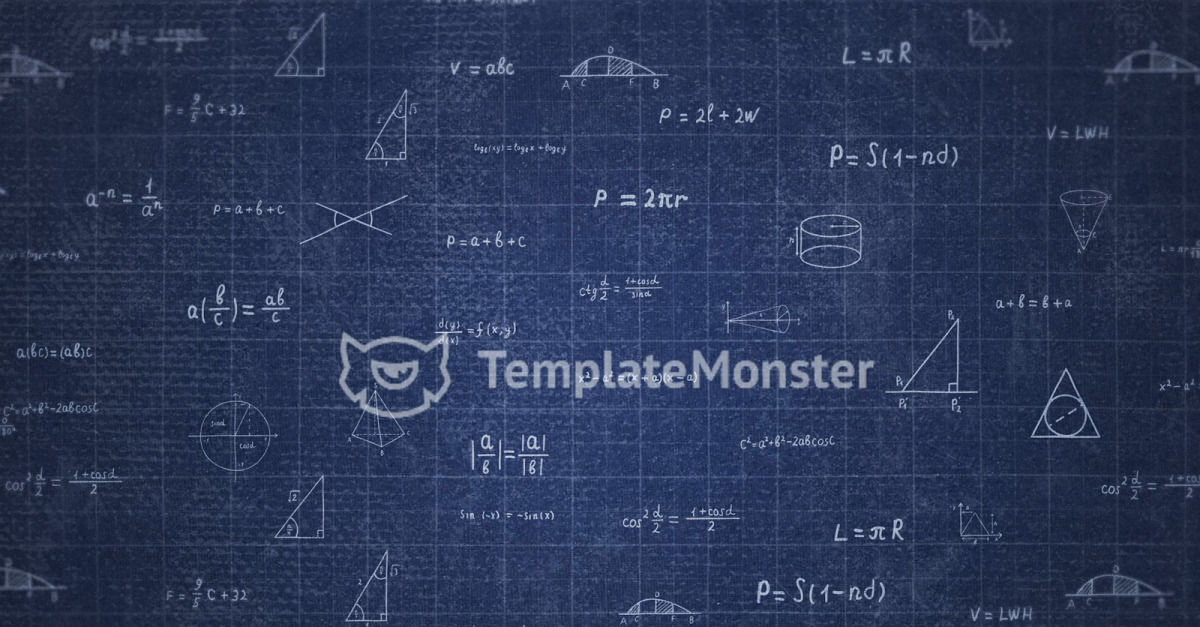 Dibujar a mano fórmulas matemáticas azul 4 - TemplateMonster