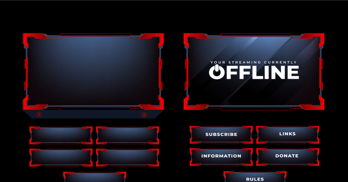 Digital Live Streaming Overlay Vector - TemplateMonster