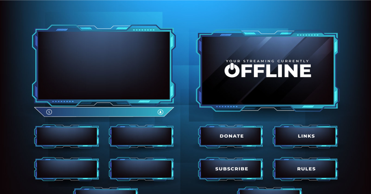 Futuristic Gaming Screen Panel Vector - TemplateMonster