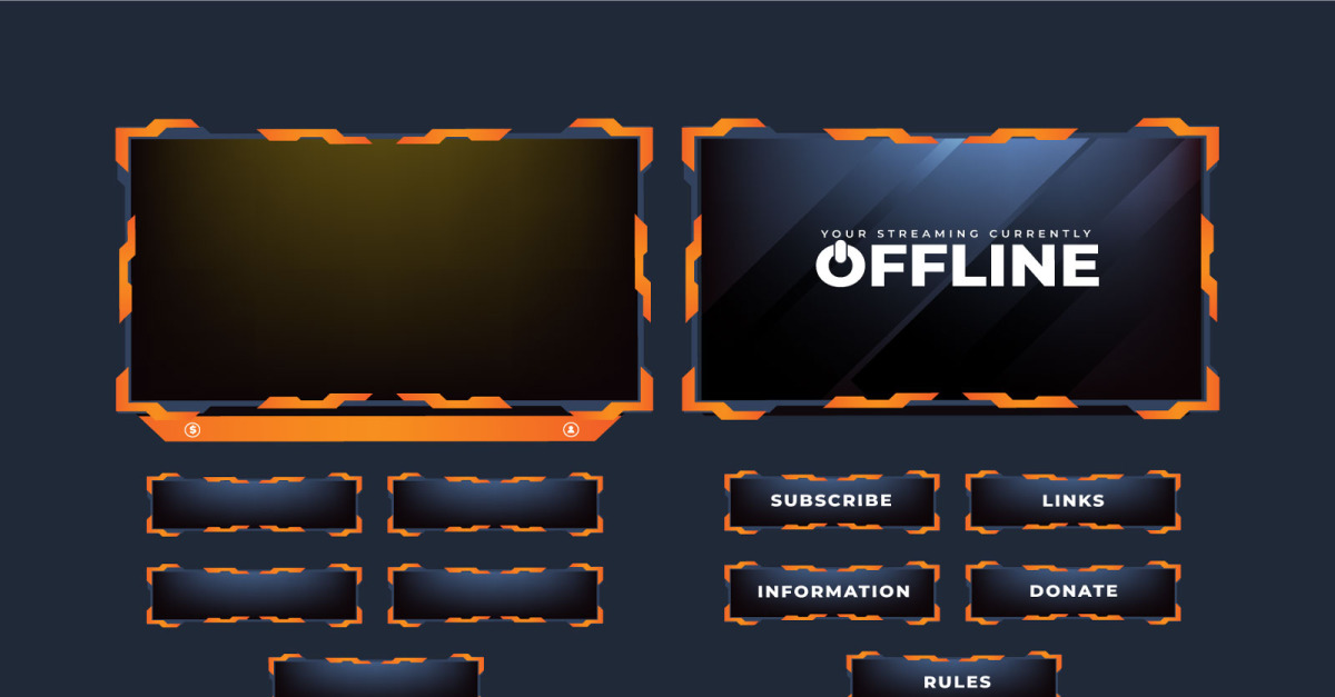 Gaming Screen Panel Layout Vector Design - TemplateMonster