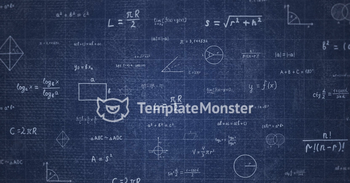 Hand-Draw Math Formulas Blue 1 #273254 - TemplateMonster