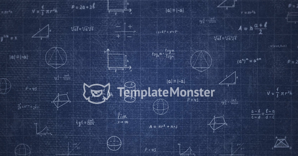 Hand-Draw Math Formulas Blue 2 #273255 - TemplateMonster