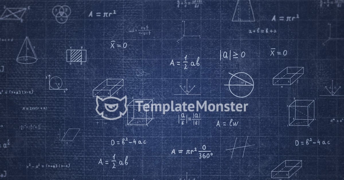 Hand-Draw Math Formulas Blue 3 #273256 - TemplateMonster
