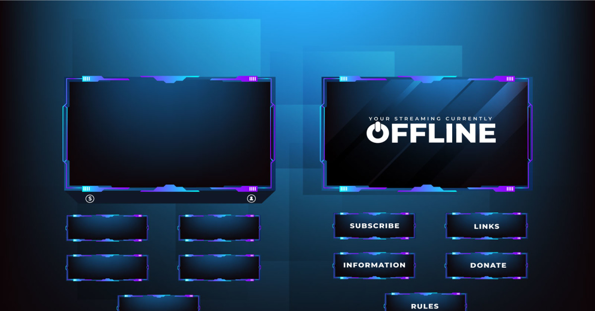 Live Gaming Overlay Decoration Vector - TemplateMonster