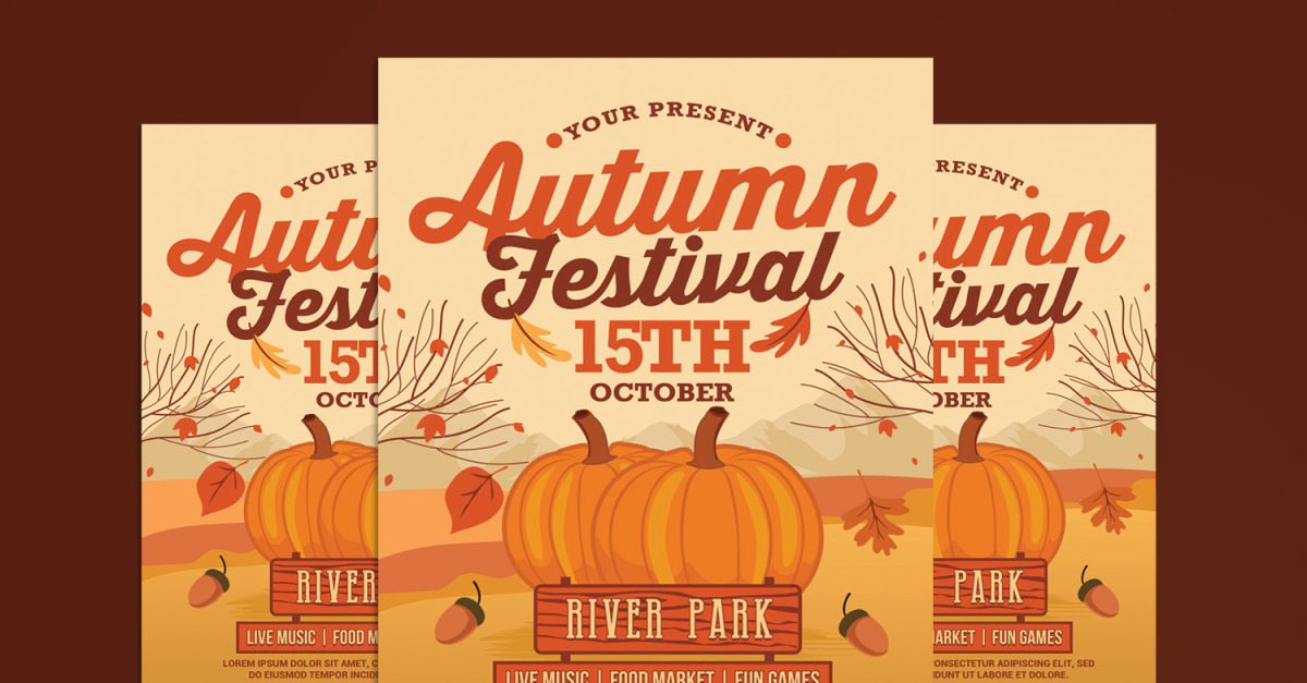 Autumn Fall Festival Flyer #273338 - TemplateMonster