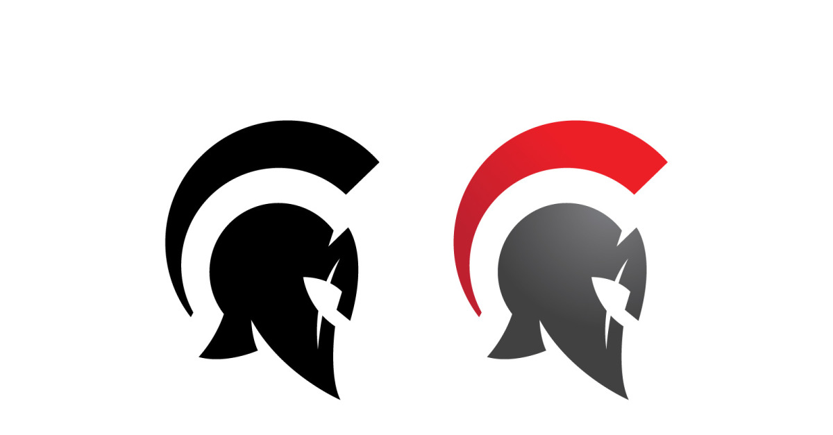 Spartan-Helm-Logo-Vorlage. Vektorabbildung V3