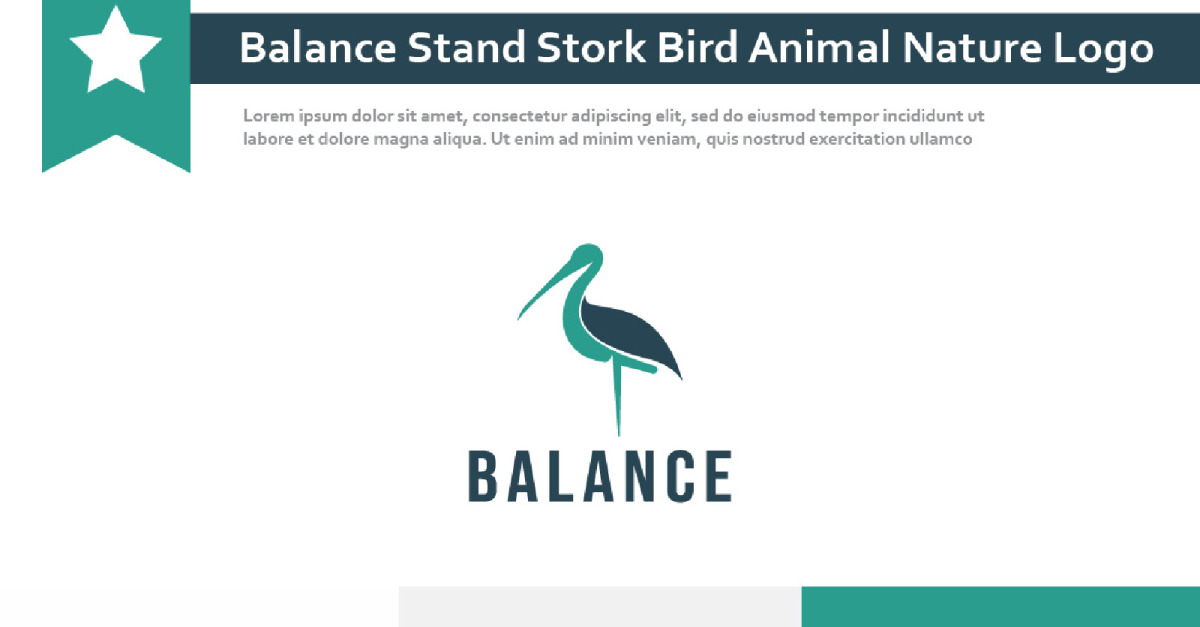Balance Stand Stork Bird Animal Nature Logo - TemplateMonster