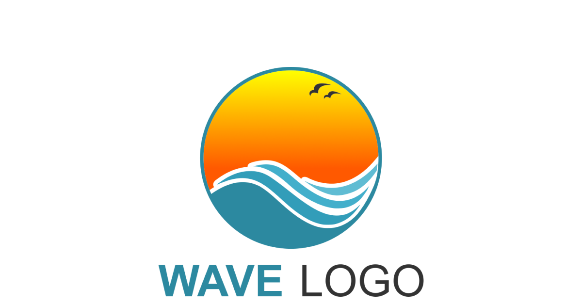 Logotipo de design criativo incrível da Waves