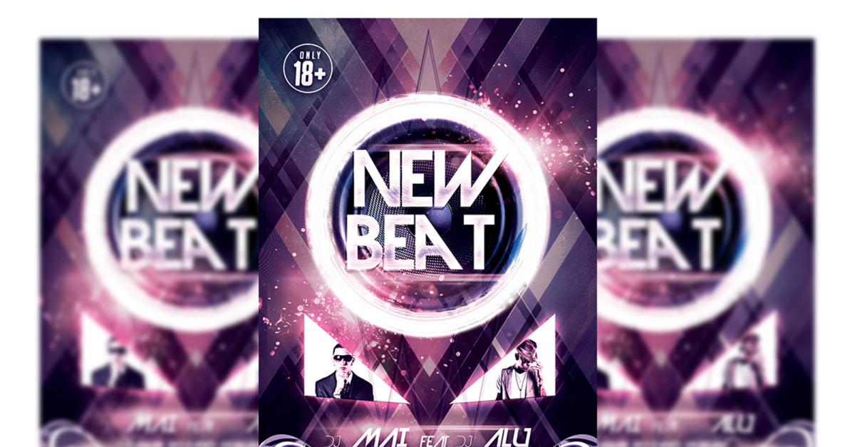 New Beat Party Flyer Template #273420 - TemplateMonster