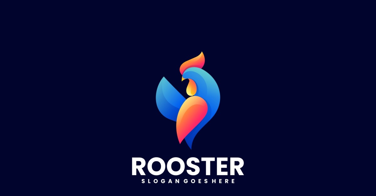 Rooster Gradient Colorful Logo 1 #273404 - TemplateMonster