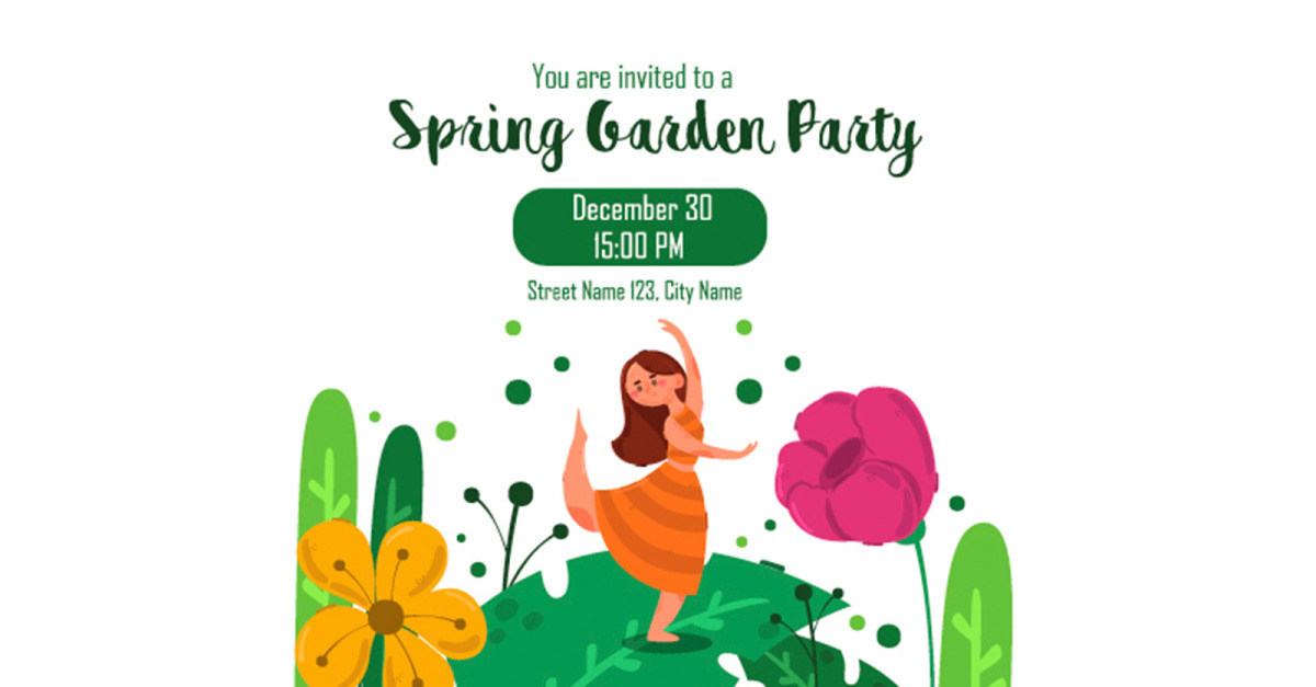 Spring Garden Party Background Illustration - TemplateMonster